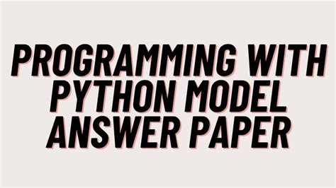 Programming With Python Model Answer Paper 22616 Download Msbte