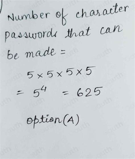 Solved How Many Four Character Passwords Can Be Formed Using The