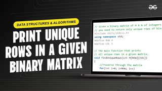 GeeksforGeeks Matrix Videos