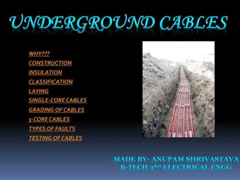 Design And Construction Of Underground Cable Transmission Line Pptx