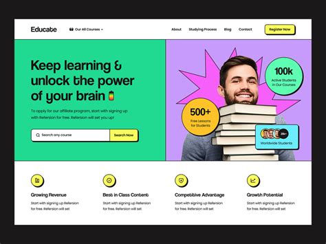 Edtech Platform Landing Page By Md Shahadat Hussain For Droitlab On Dribbble