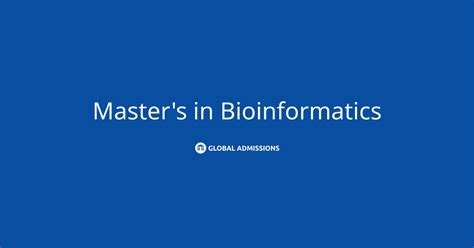 Masters In Bioinformatics At The University Of Western Australia