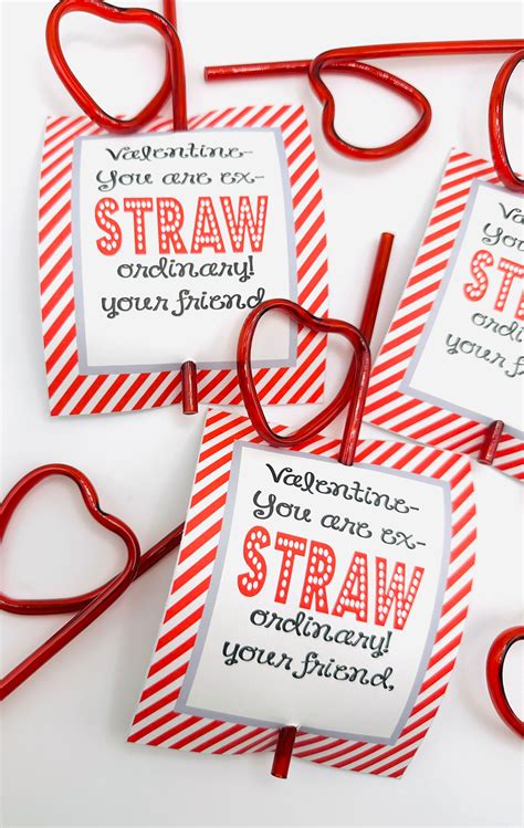 Print Your Own Silly Straw Ex Straw Ordinary Valentines Etsy