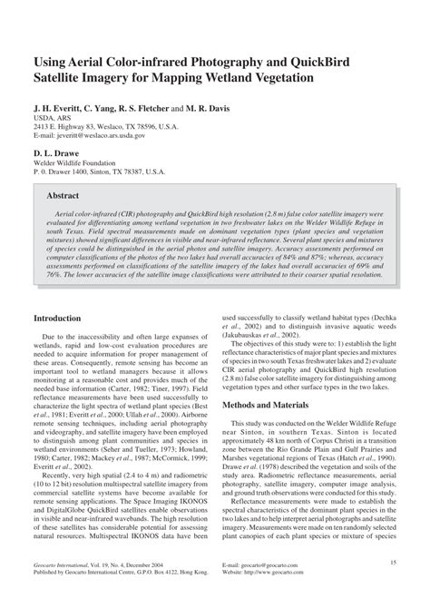 Pdf Using Aerial Color‐infrared Photography And Quickbird Satellite Imagery For Mapping