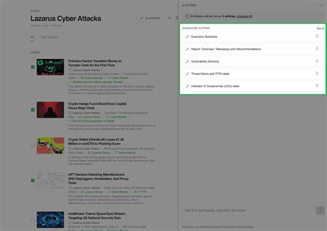 Guide To Ai Actions For Feedly Threat Intelligence Feedly Documentation