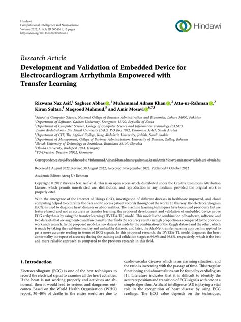 PDF Development And Validation Of Embedded Device For Electrocardiogram Arrhythmia Empowered
