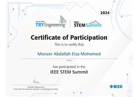 To Ieee And The Team Behind The Ieee Stem Summit 2024 Monzer Abdallah Eisa