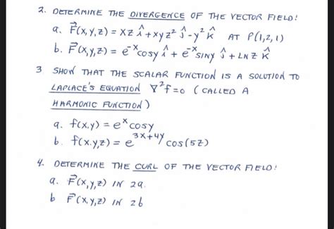 solved 3 determine the divergence of the vector field a