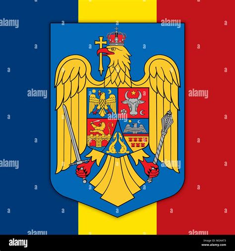 Romania Flag And Coat Of Arms Official Symbols Of The Country Stock Vector Image And Art Alamy