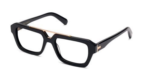 Valley Black And 24k Gold Clear Lens Glasses Rx 9five Eyewear