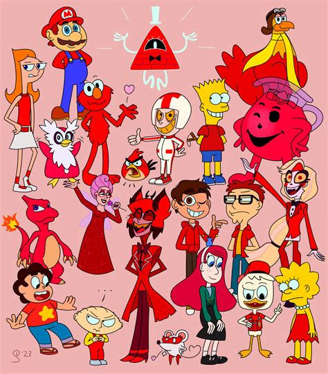 My Favourite Red Characters By Itzsmolcheerio On Deviantart