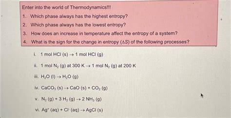 Entropy Please Help With All Parts Chegg