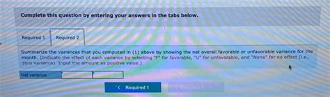 Solved Problem 9 18 Algo Comprehensive Variance Analysis