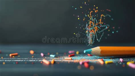 Chalkboard With Colorful Chalk Pieces Close Up Focus On Copy Space Vivid And Detailed Double