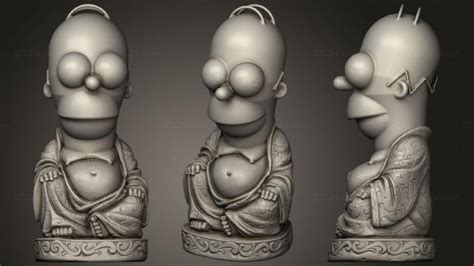 Buddha Figurines Homer Buddah Stkbd0157 3d Stl Model For Cnc