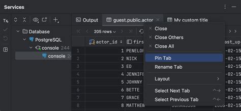 Query Results IntelliJ IDEA Documentation