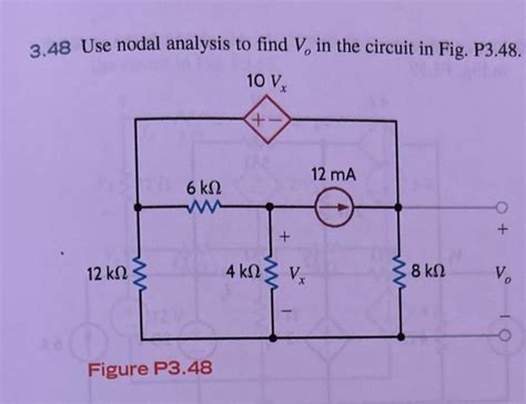 Solved 348 Use Nodal Analysis To Find Vo In The Circuit