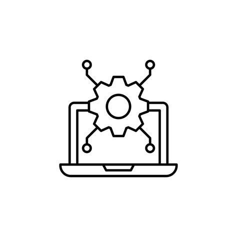 Laptop Gear Algorithm Vector Icon 22577764 Vector Art At Vecteezy