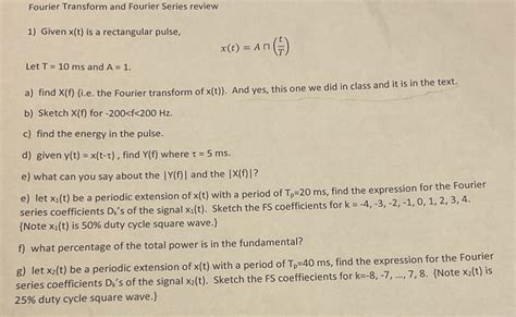 Solved Fourier Transform With Digital And Analog