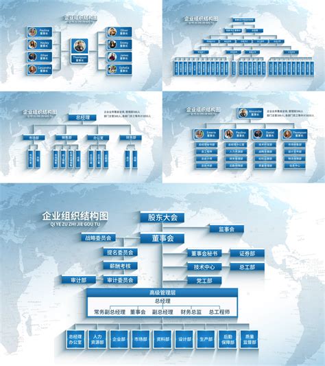 企业分支组织结构图架构图 Ae模板下载