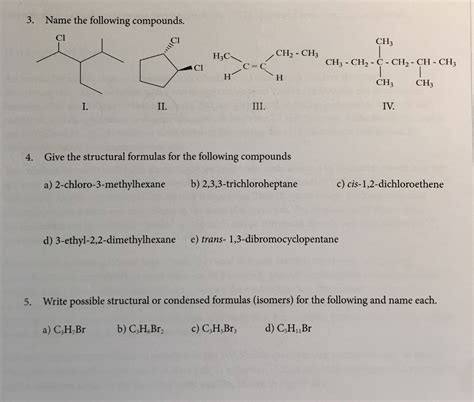 Solved 3 Name The Following Compounds H3c Ch3 Ch2 Ch3