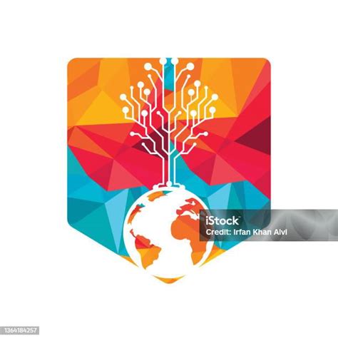 세계 기술 벡터 로고 디자인 템플릿 글로브 및 기술 트리 아이콘 디자인 0명에 대한 스톡 벡터 아트 및 기타 이미지 0명 개념 개념과 주제 Istock