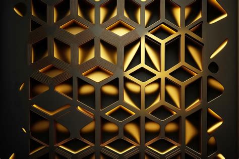 Premium Ai Image Geometric Triangular Pattern Of Gold And Black