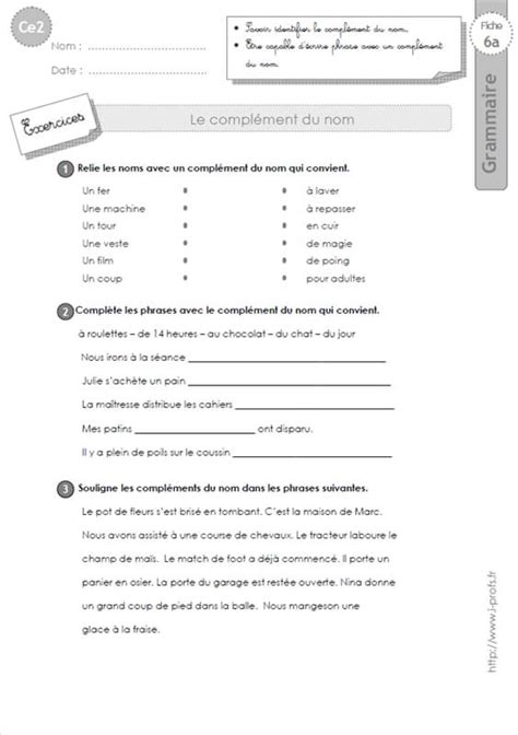 complément du nom exercice
