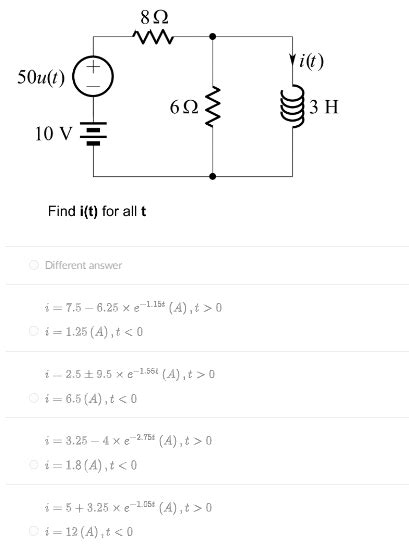 Solved Find I T For All T Different Answer Chegg Com