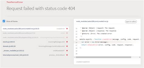 Nuxtservererror Request Failed With Status Code 404 When Accessing A