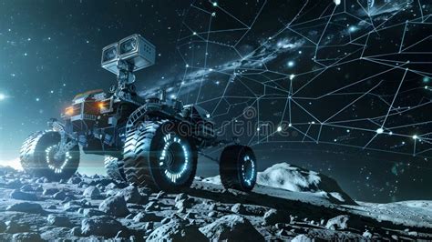 Ai Powered Exploration Rover On A Distant Planet Stock Illustration Illustration Of Satellite
