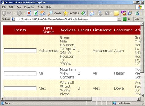 Highlighting Rows With TextBox OnFocus