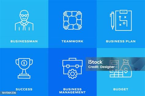 비즈니스 관련 벡터 얇은 선 아이콘 윤곽선 기호 모음 개발에 대한 스톡 벡터 아트 및 기타 이미지 개발 경영자 계획 Istock