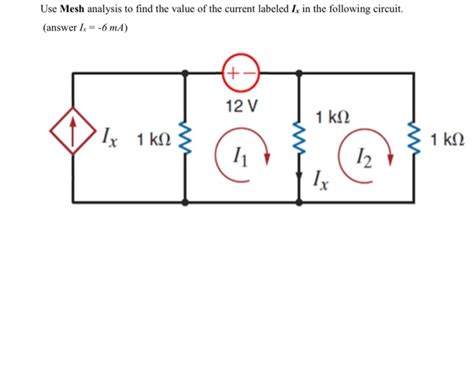 solved use mesh analysis to find the value of the current