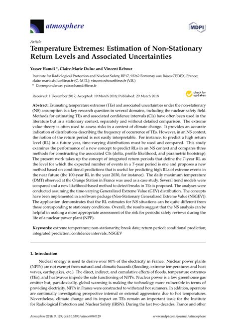 Pdf Temperature Extremes Estimation Of Non Stationary Return Levels