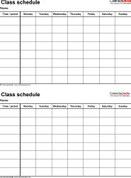 Free Class Schedules For Microsoft Excel 24 Templates