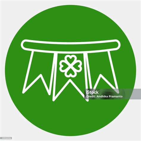 클로버를 사용한 아이콘 멧새 성 패트릭 데이 축하 요소 녹색 스타일의 아이콘입니다 인쇄 포스터 로고 파티 장식 인사말 카드 등에 적합합니다 St Patricks Day에