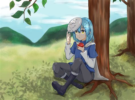 Rimuru Chilling Under A Tree With An Apple Artisttnslmayo Rrimuru