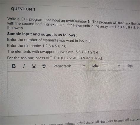 Solved Question 1 Write A C Program That Input An Even