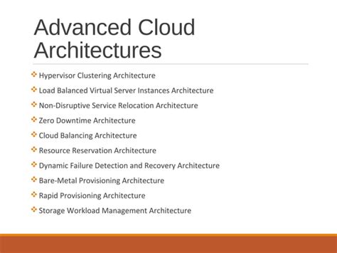 Cloud Computing Architectures PPT