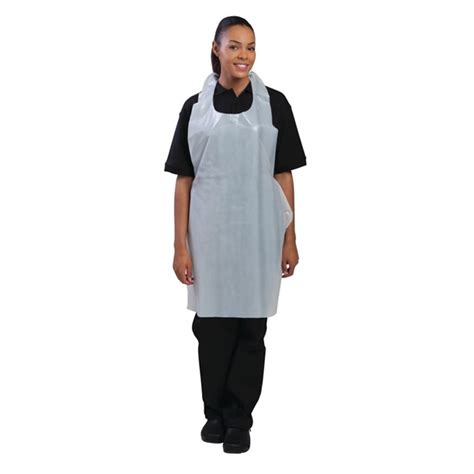 Disposable Aprons White 106cm Pack Of 100 A310 Nisbets