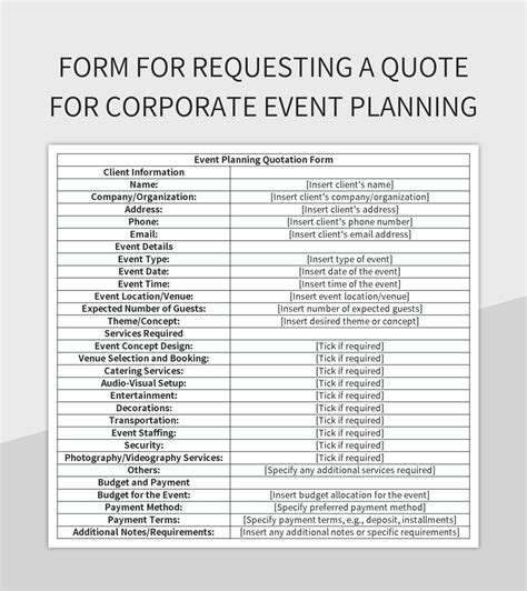 Free Request For Quote Templates For Google Sheets And Microsoft Excel Slidesdocs