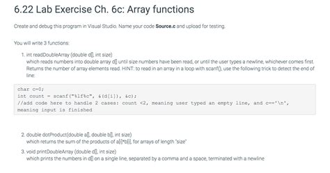 Solved 622 Lab Exercise Ch 6c Array Functions Create And