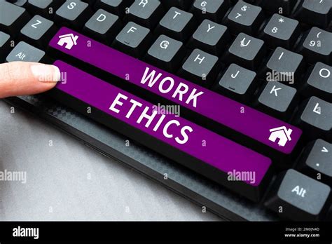 Writing Displaying Text Work Ethics Business Showcase A Set Of Values Centered On The