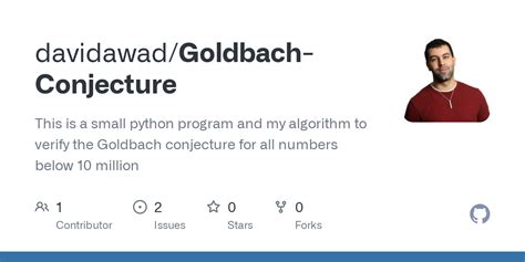 Github Davidawadgoldbach Conjecture This Is A Small Python Program