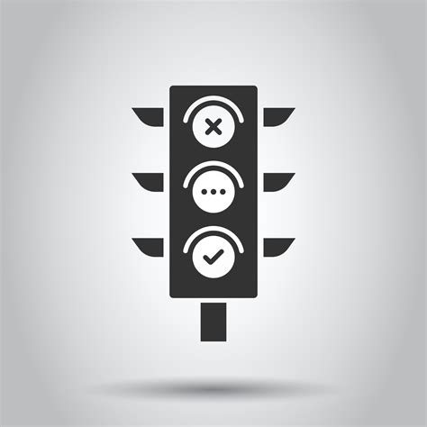 Semaphore Icon In Flat Style Traffic Light Vector Illustration On White Isolated Background