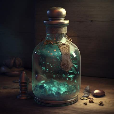 Premium Ai Image Magic Elixir In Glass Bottle