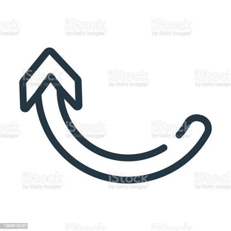 반원형 위쪽 화살표 얇은 선 아이콘 사용자 인터페이스 화살표 화살표 사용자 인터페이스 개념 격리 윤곽 선개의 기호에서 선형