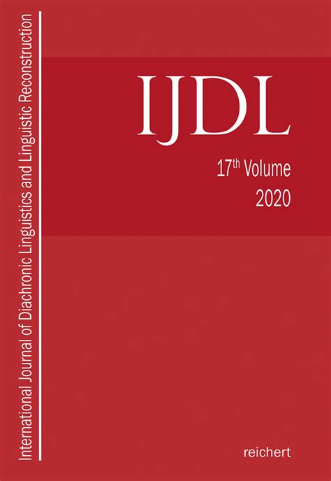 Zeitschrift International Journal Of Diachronic Linguistics And Linguistic Reconstruction