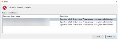 Operation Failed System Error Please Contact Your System Administrator When Attaching Files